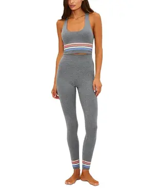 Beach Riot Piper Striped Hem Leggings - Horizon Gray