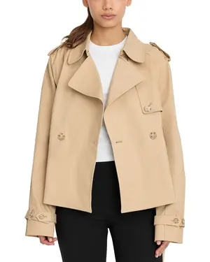 Good American Cropped Trench Jacket