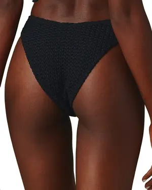 MONTCE Lulu Crochet Bikini Bottom - Black Crochet