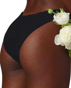 MONTCE Lulu Crochet Bikini Bottom - Black Crochet