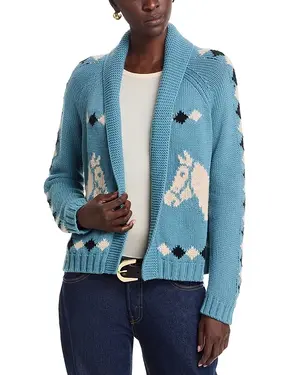 The Great. Stable Lodge Cardigan Sweater - Blue Bell