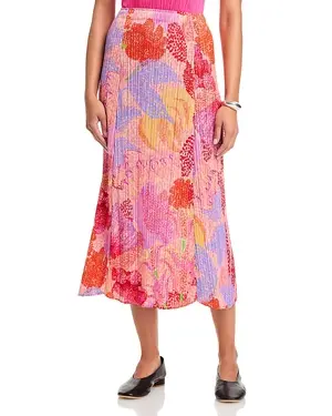 Issey Miyake Pleated Midi Skirt - Pink