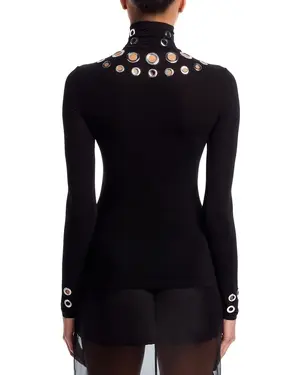 Rabanne Embellished Mock Neck Top
