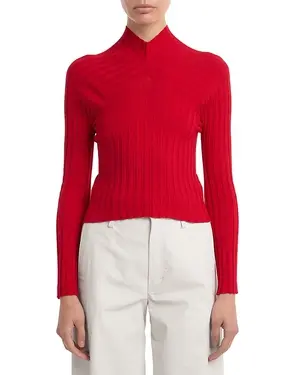 Issey Miyake Elephant Knit Ribbed Sweater - Red