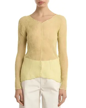 Issey Miyake Chiffon Twist Top - Light Green
