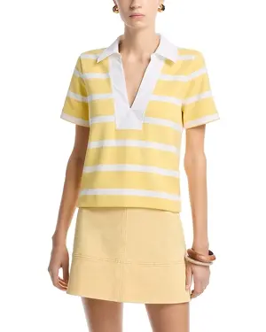Tanya Taylor Melanie Top - Lemon Meringue/white Wide Stripe