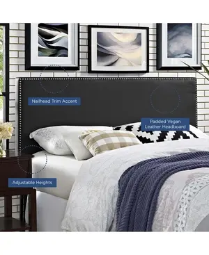 MODWAY Phoebe Upholstered Vinyl Headboard - Black