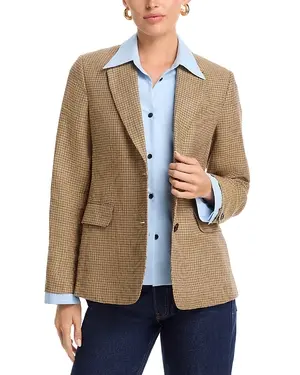 Rag & Bone Frank Poplin Plaid Blazer - Tan Plaid