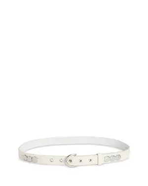 Rag & Bone Luna Disc Detail Leather Belt - Antique White