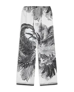 Attico Silk Pants - White Black