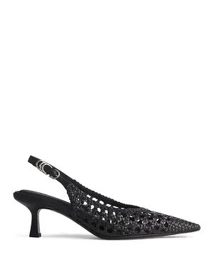 Rag & Bone Brynn Slingback Pumps - Black Woven