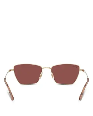 Ray-ban Rectangular Sunglasses, 53mm - Pale Gold/dark Violet