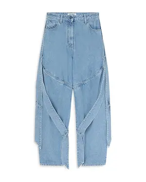 Attico Long Denim Pants - Sky Blue