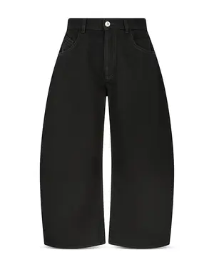 Attico Long Denim Pants - Black