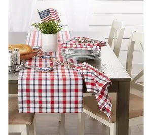 DESIGN IMPORTS American Plaid Table Runner 14x7 2