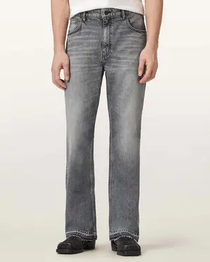 ALLSAINTS Flint Bootcut Denim Jeans - Washed Grey