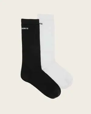 ALLSAINTS London Socks 2 Pack - Black/white