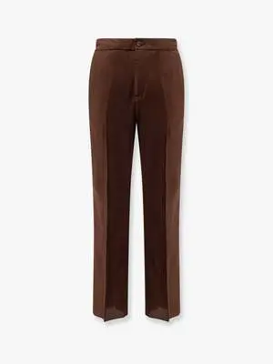 HEVO Torre Chianca Linen And Viscose Trousers - Brown