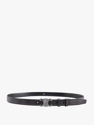Celine Triomphe Coated Canvas Belt - Black