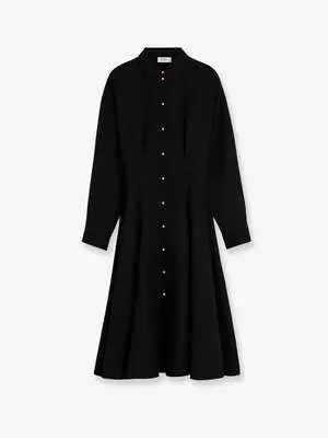 Celine Wool Chemisier Dress - Black