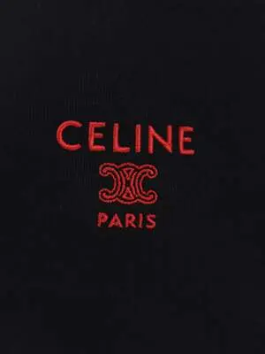 Celine Cotton Tshirt With Contrasting Logo On The Front