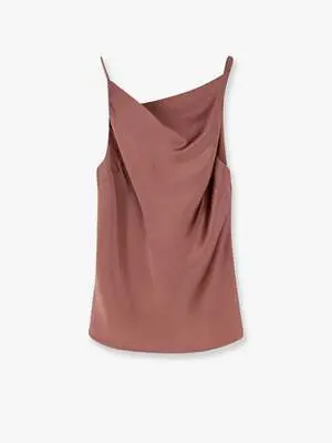 ALYSI Satin Top - Brown