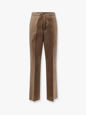 HEVO Torre Chianca Linen And Viscose Trousers - Brown