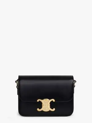 Celine Teen Triomphe Leather Crossbody Bag - Black