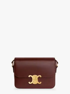 Celine Teen Triomphe Leather Crossbody Bag - Brown
