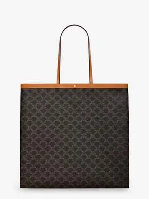 Celine Triomphe Fabric Shopper Bag - Brown