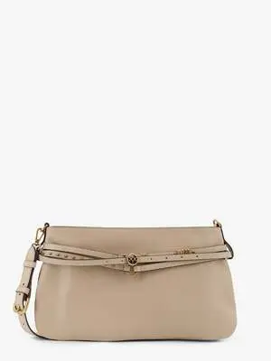Pinko Leather Belt Bag Crossbody Bag - Beige