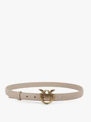 Pinko Berry Leather Belt - Beige