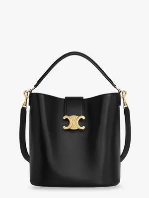 CELINE Louise Medium Bucket Bag With Metal Triomphe Logo
