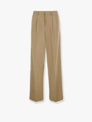 Celine Wool And Cotton Trousers - Beige