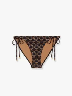Celine Bikini Slip With Triomphe Print - Brown