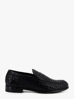 DOUCAL'S Adler Leather Loafers With Woven Pattern - Black