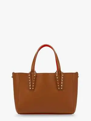 CHRISTIAN LOUBOUTIN Cabata Studded Leather Crossbody Bag - Brown
