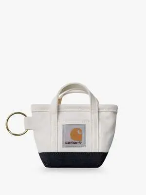 Carhartt Work In Progress Mini Tote Bag Key Ring - White