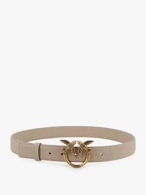 Pinko Berry Leather Belt - Beige