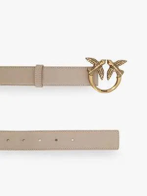 Pinko Berry Leather Belt - Beige