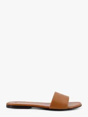 Celine Coast Mule Leather Sandals - Brown
