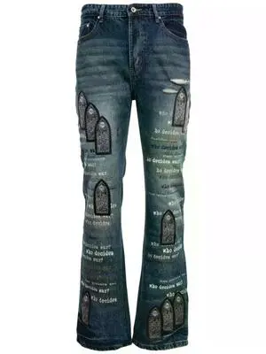 WHO DECIDES WAR Scripture Straight Leg Jeans