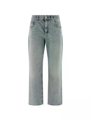 Brunello Cucinelli High-waist Cotton Straight Leg Jeans - Blue