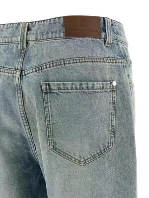 Brunello Cucinelli High-waist Cotton Straight Leg Jeans - Blue