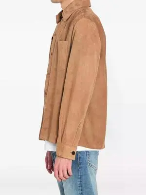 ARMA Button Suede Overshirt - Brown
