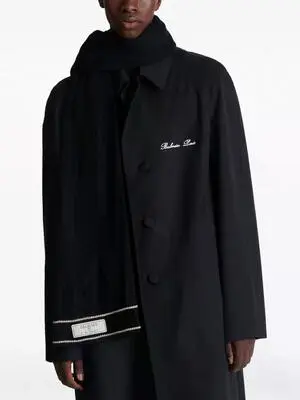 Balmain Label-patch Merino-wool Scarf