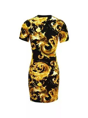 Versace Baroque-print Mini Dress - Black