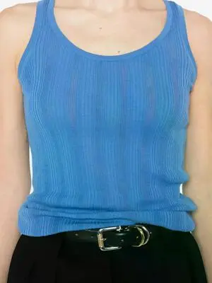 Eric Bompard Ribbed Tank Top - Blue