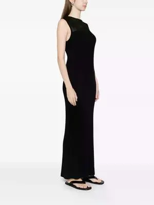 Eric Bompard Ribbed Maxi Dress - Black