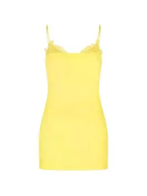David Koma Lace Trim-detail Mini Dress - Yellow